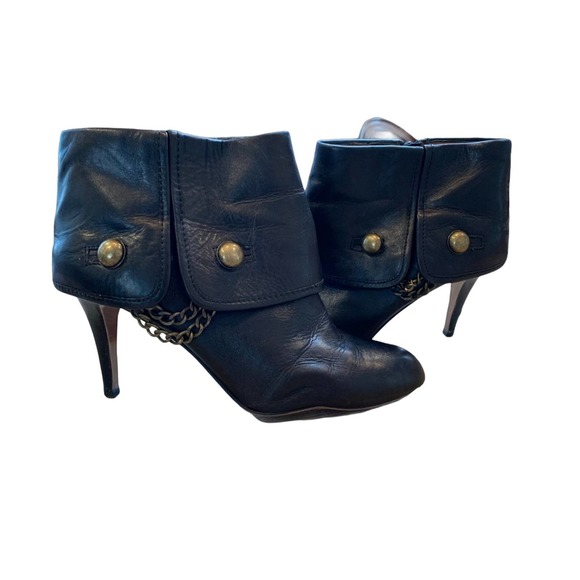 Nine West | Shoes | Nine West Black Leather Military Style Fold Over ...